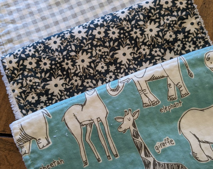 Set of 3 Burp Cloths, Burp Rag, Spit Rag, Burp Cloths, Chenille Burp ...
