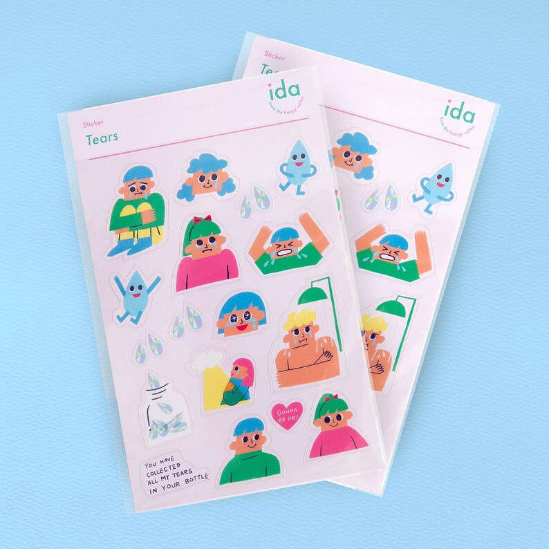 Tears – Sticker Sheet – Transparent | Yellow | Pink | Support ...