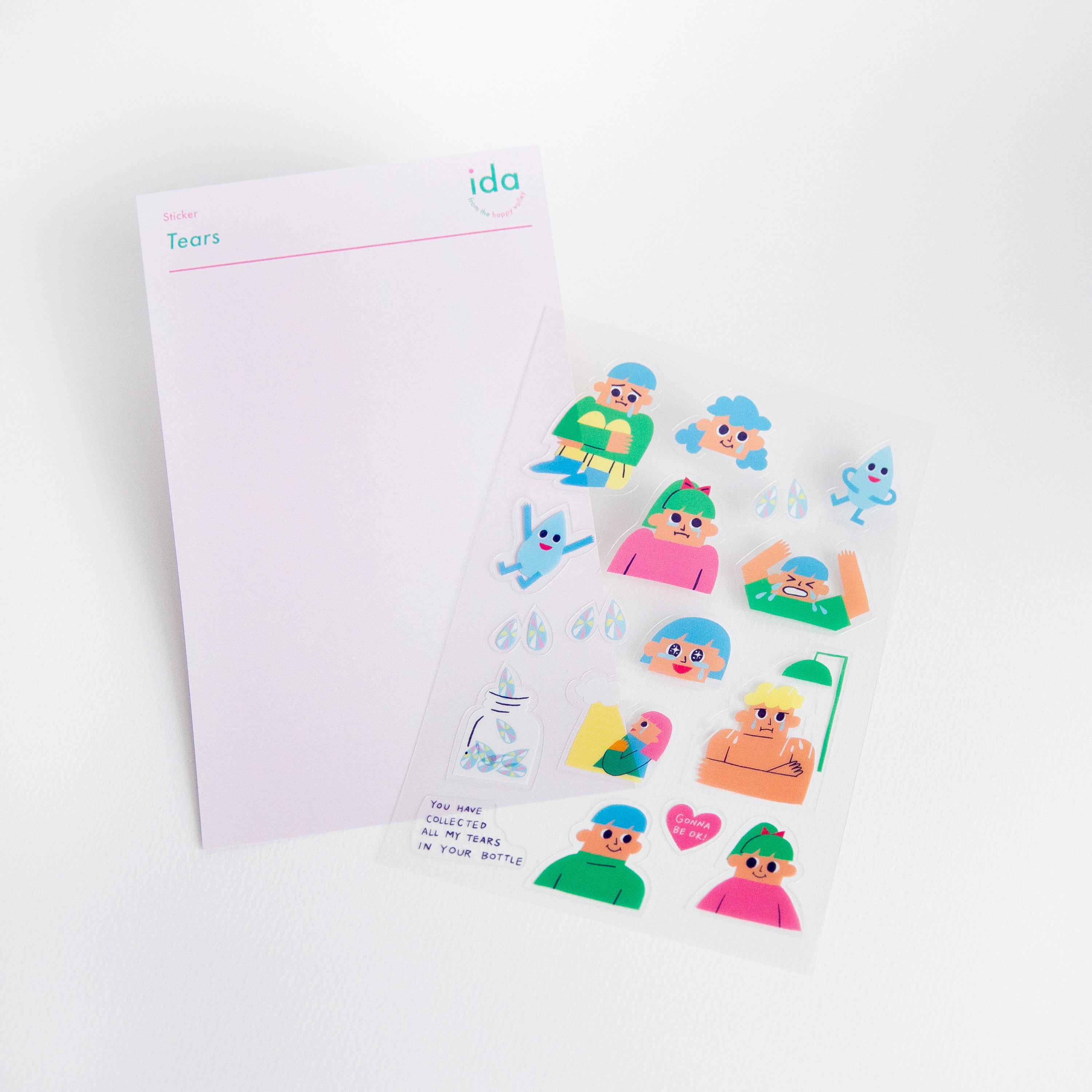 Tears – Sticker Sheet – Transparent | Yellow | Pink | Support ...