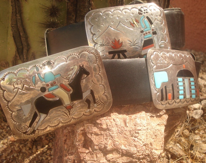 1970's Ben Becenti Storyteller, Navajo Concho Belt, Conchos With Navajo ...