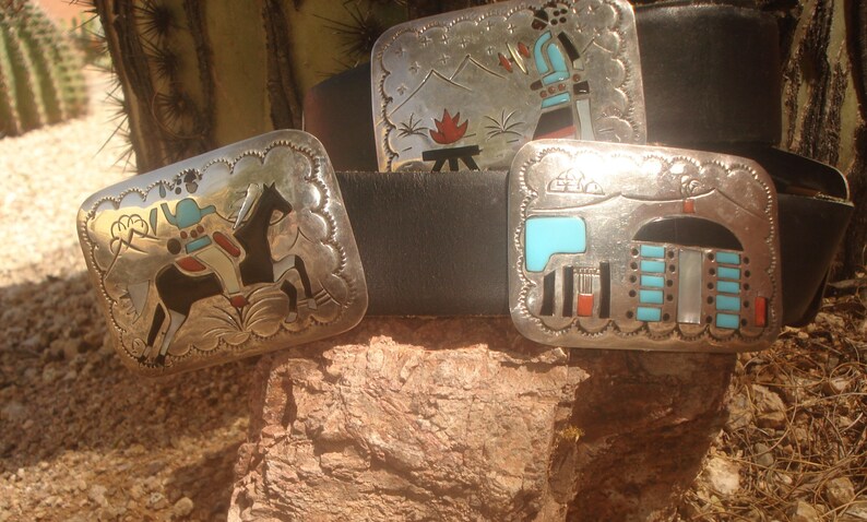 1970's Ben Becenti Storyteller, Navajo Concho Belt, Conchos With Navajo ...