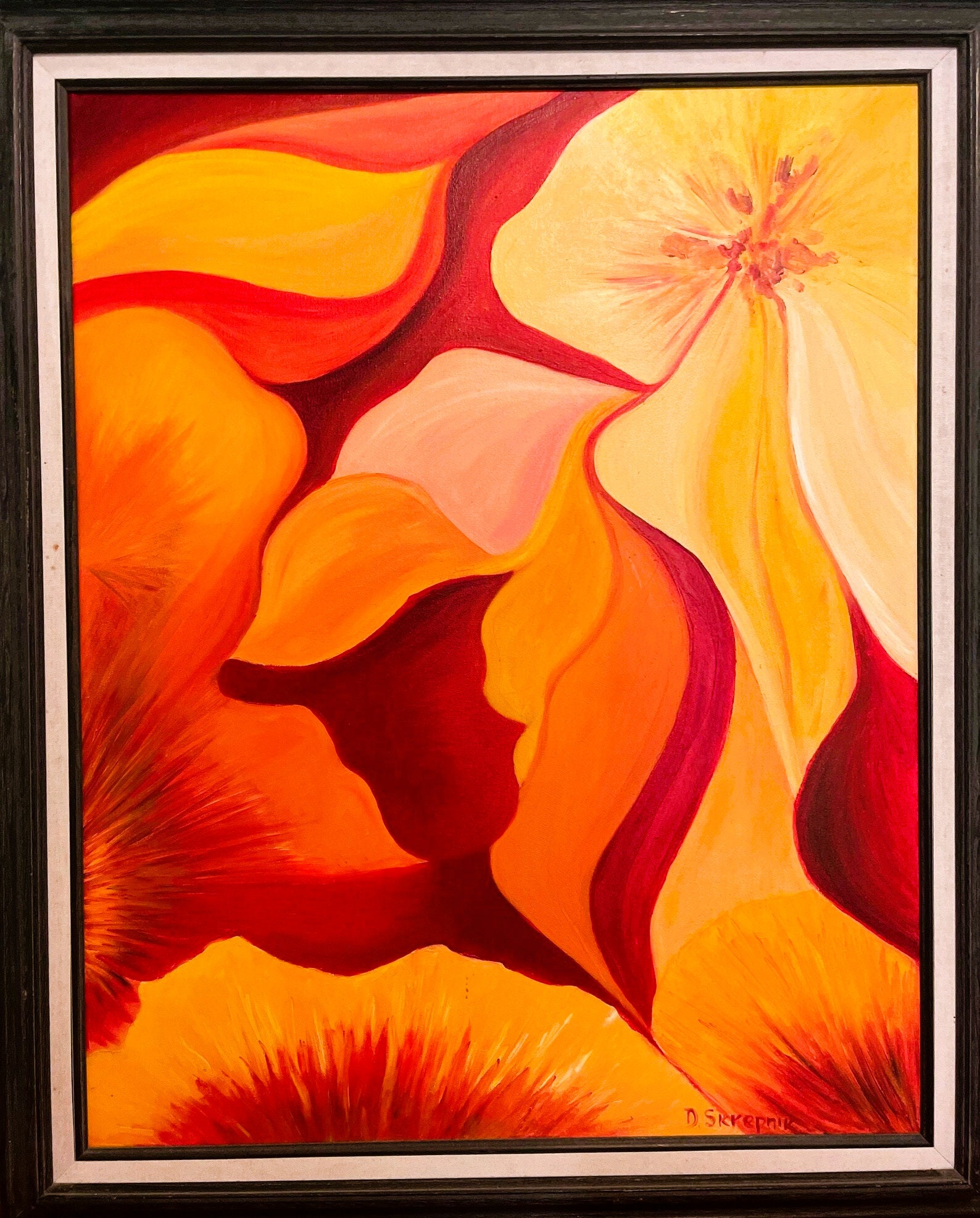 Modernist, Abstract D.skrepnik Spectacular, Bold, Undulating Yellow and ...