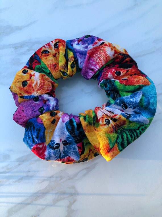Cat Scrunchie Cats Bright Scrunchie Cat Lady | Etsy Australia