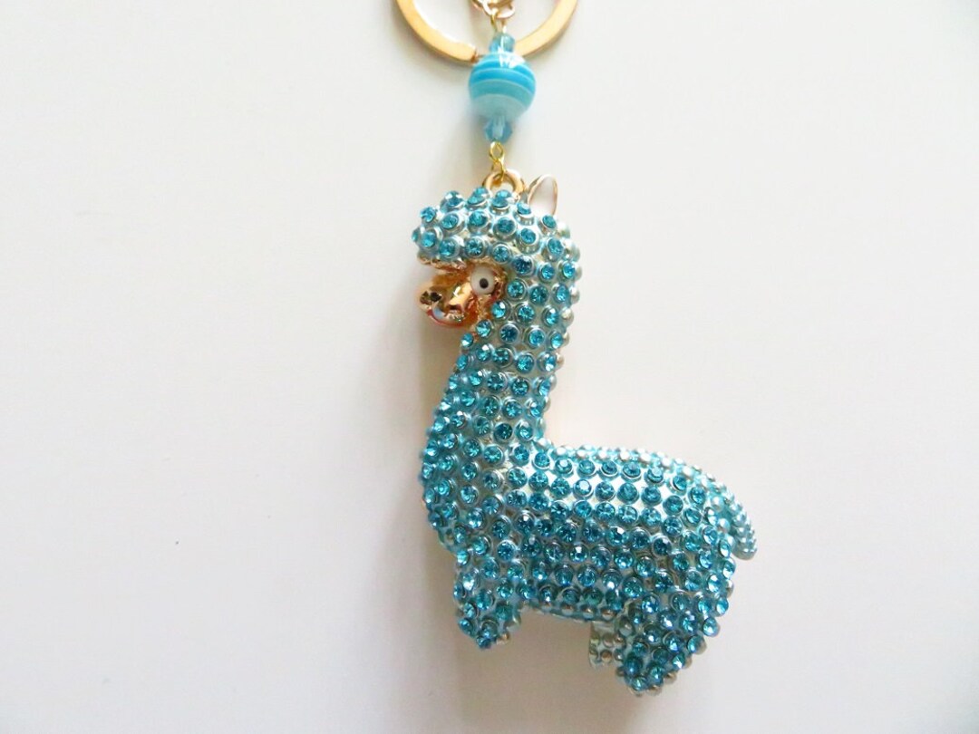 Blue Rhinestone Alpaca Bag Charm Blue Rhinestone Alpaca - Etsy