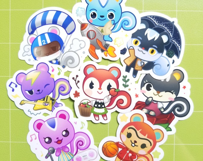 Animal Crossing New Horizons Squirrel Poppy Static Peanut Blaire Tasha ...