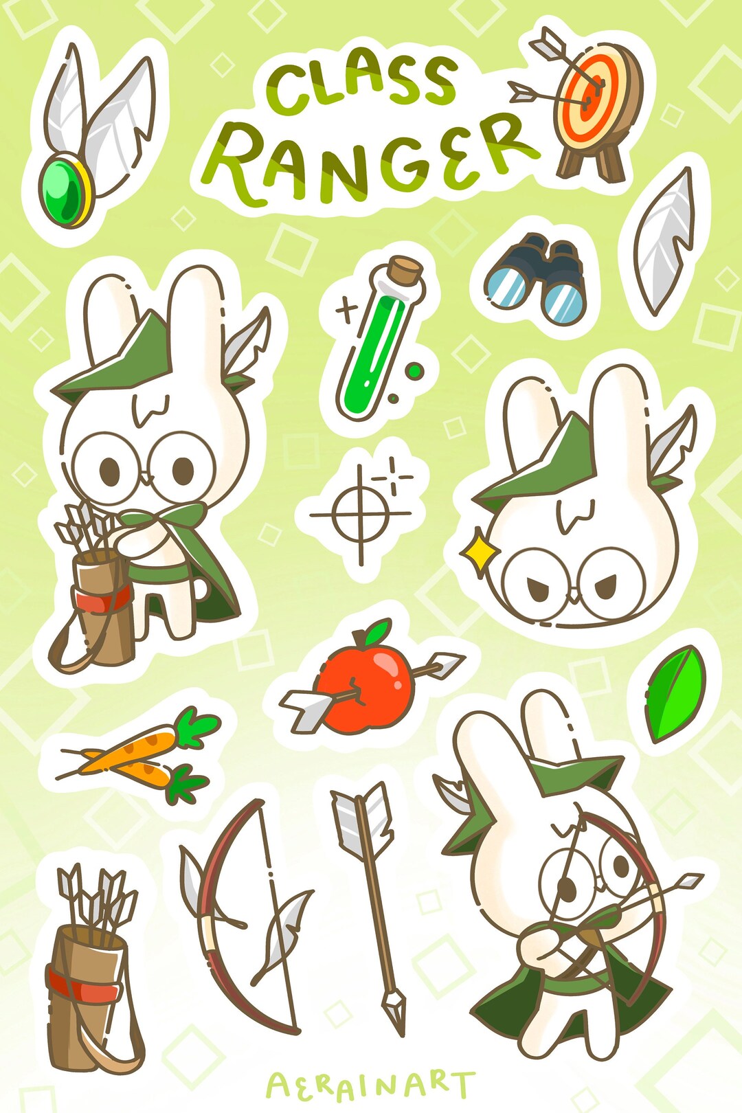 Bunny Ranger RPG / Dnd Choose Your Class Sticker Sheets - Etsy