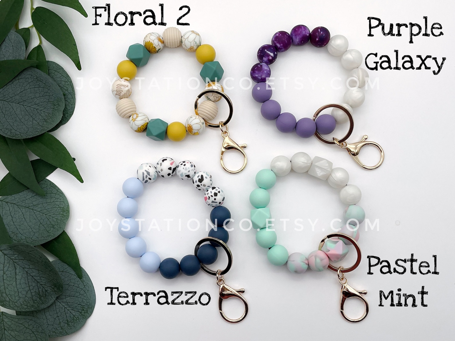 Personalized Silicone Beaded Keychain Wristlet// Gifts for - Etsy