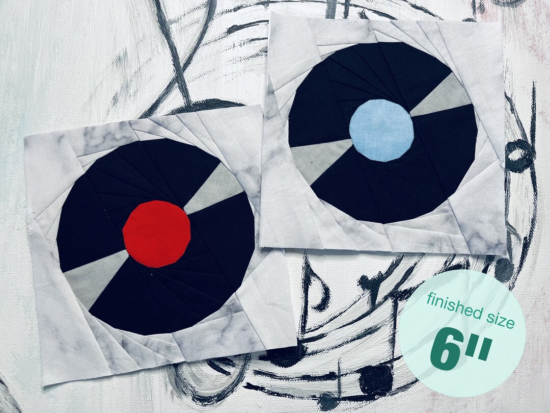 Vinyl Record Foundation Paper Piecing Pattern Quilt Block 'recordlove ...