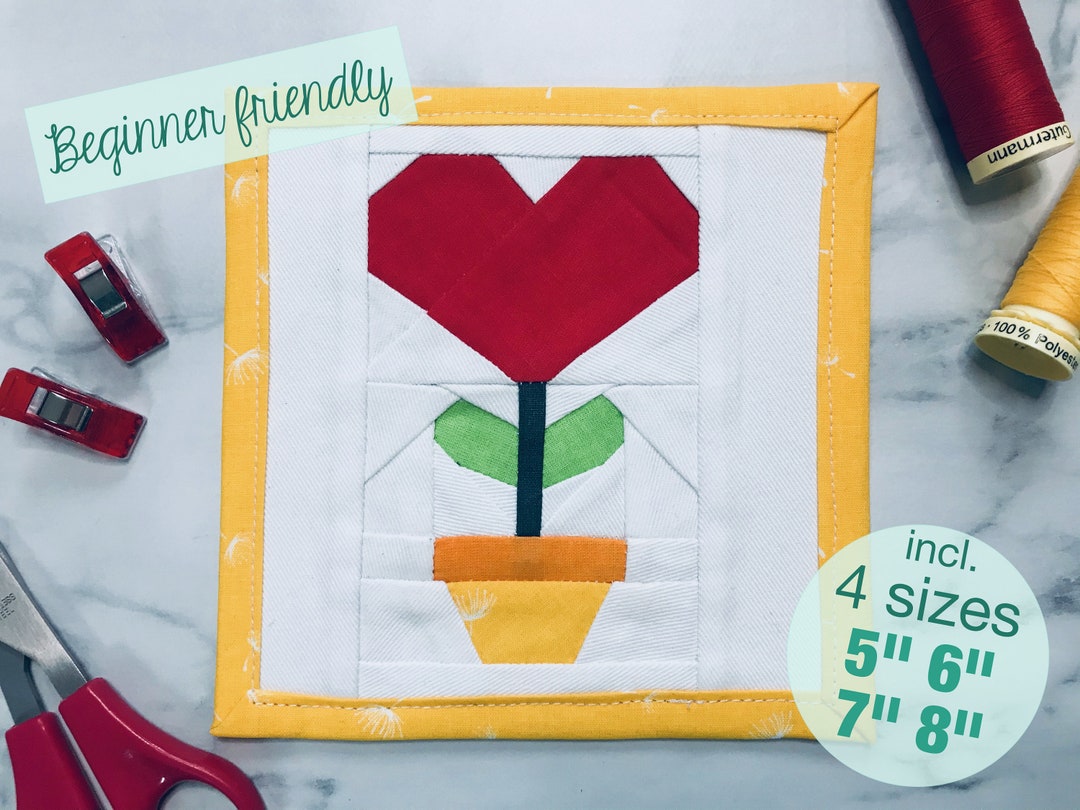 Flower Foundation Paper Piecing Pattern Coaster/mugrug/quiltblock 'the ...