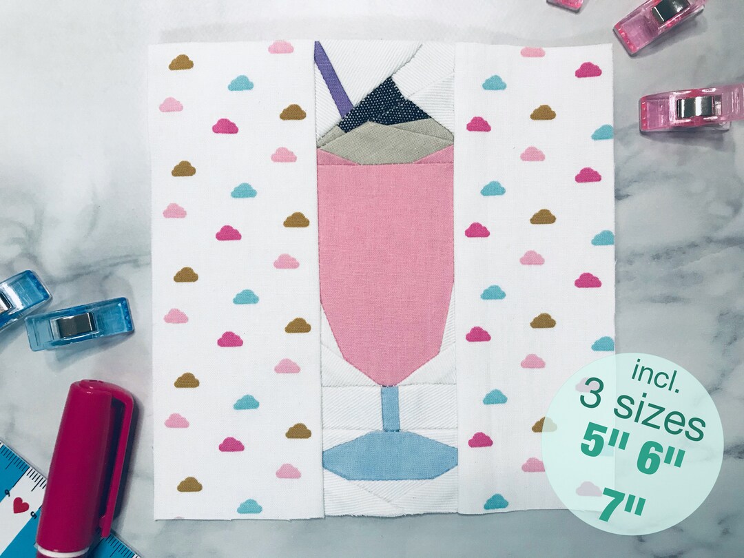 Milkshake Foundation Paper Piecing Pattern - Etsy