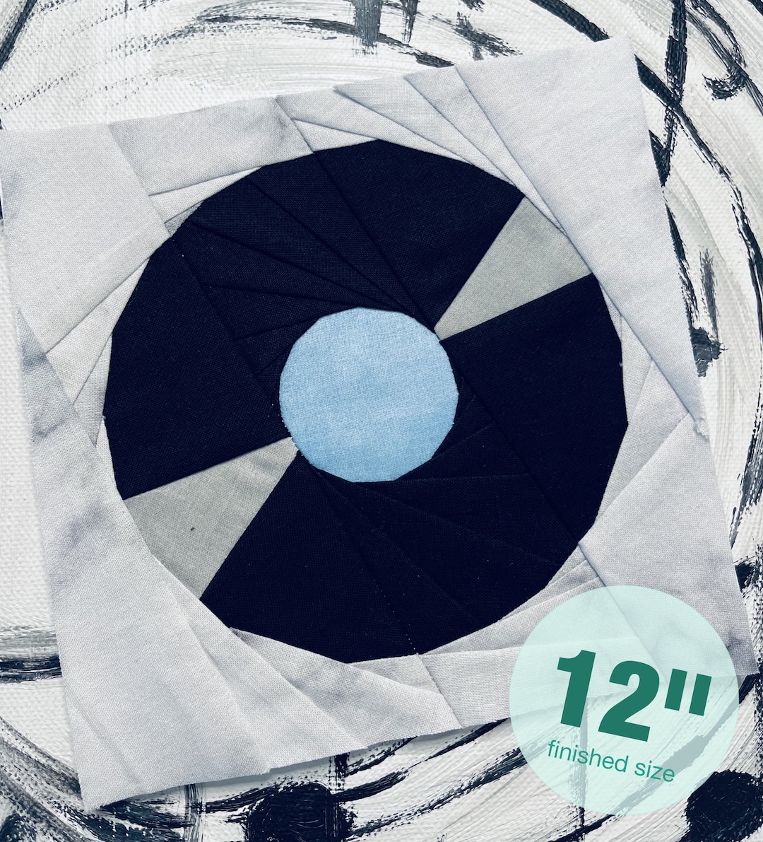 Record Foundation Paper Piecing Pattern Quiltblock 'recordlove' 12" CD ...