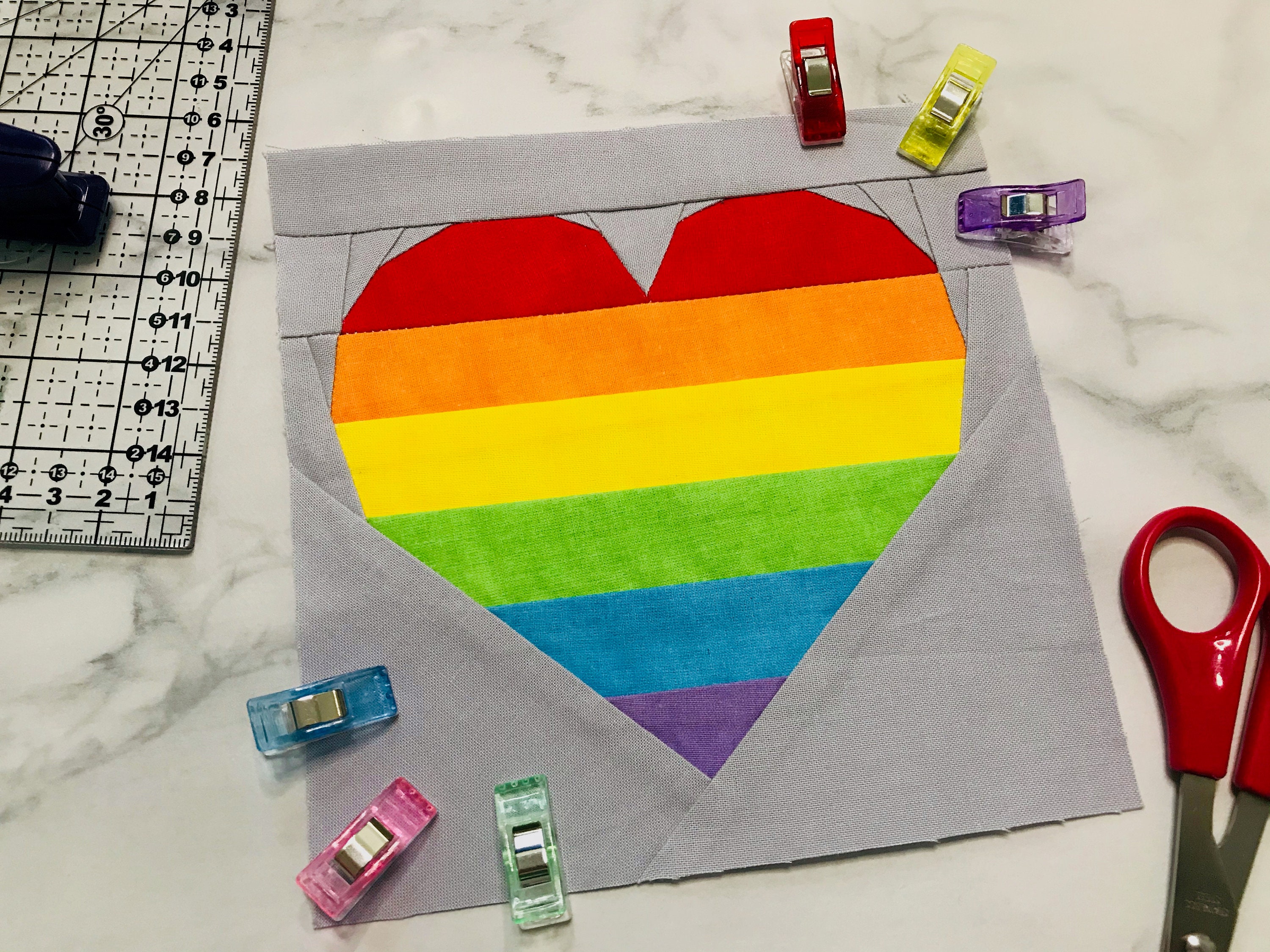 Pride Heart Foundation Paper Piecing Pattern - Etsy