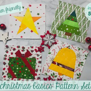 Foundation Paper Piecing Pattern Bundle 'christmas Basics' / 4 Blocks ...
