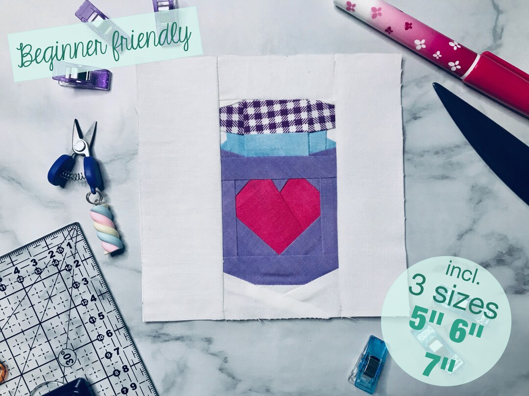 Jam Jar Foundation Paper Piecing Pattern Coater/mugrug/quiltblock ...