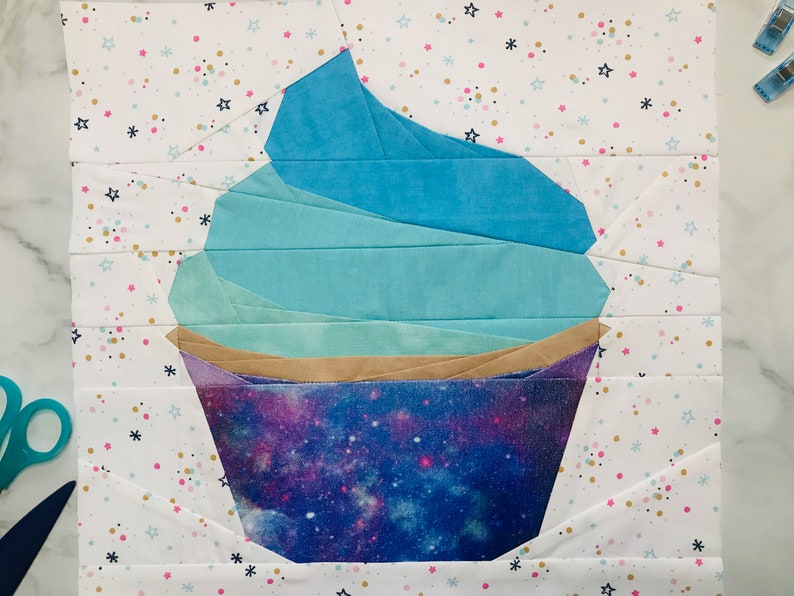 Cupcake Foundation Paper Piecing Pattern Quiltblock 'cupcakelove' 12 ...