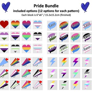 Foundation Paper Piecing Pattern Pride Bundle / 4 Blocks Each 6" (12 ...