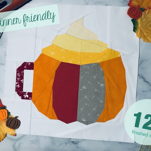 Paper Piecing Pumpkin Pattern - Etsy