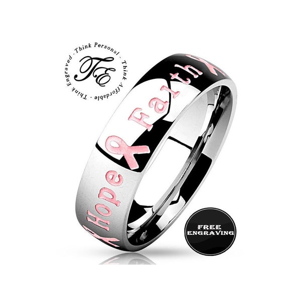 Breast Cancer Awareness Ring for Men - Etsy