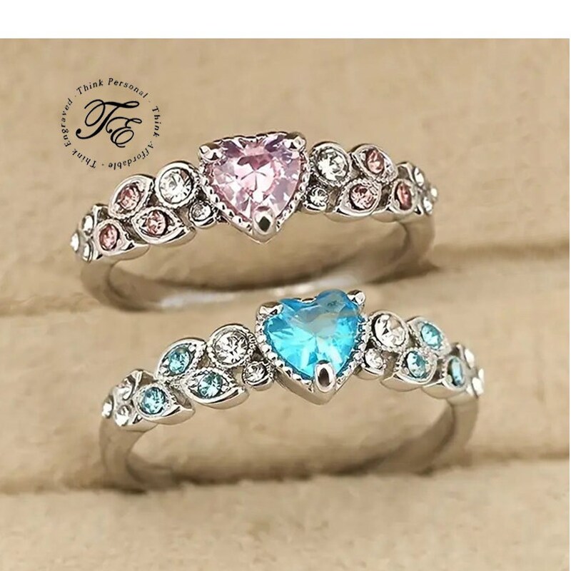 Blue Heart Ring - Etsy