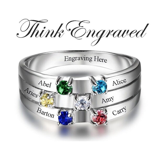 6 Birthstone Ring - Etsy