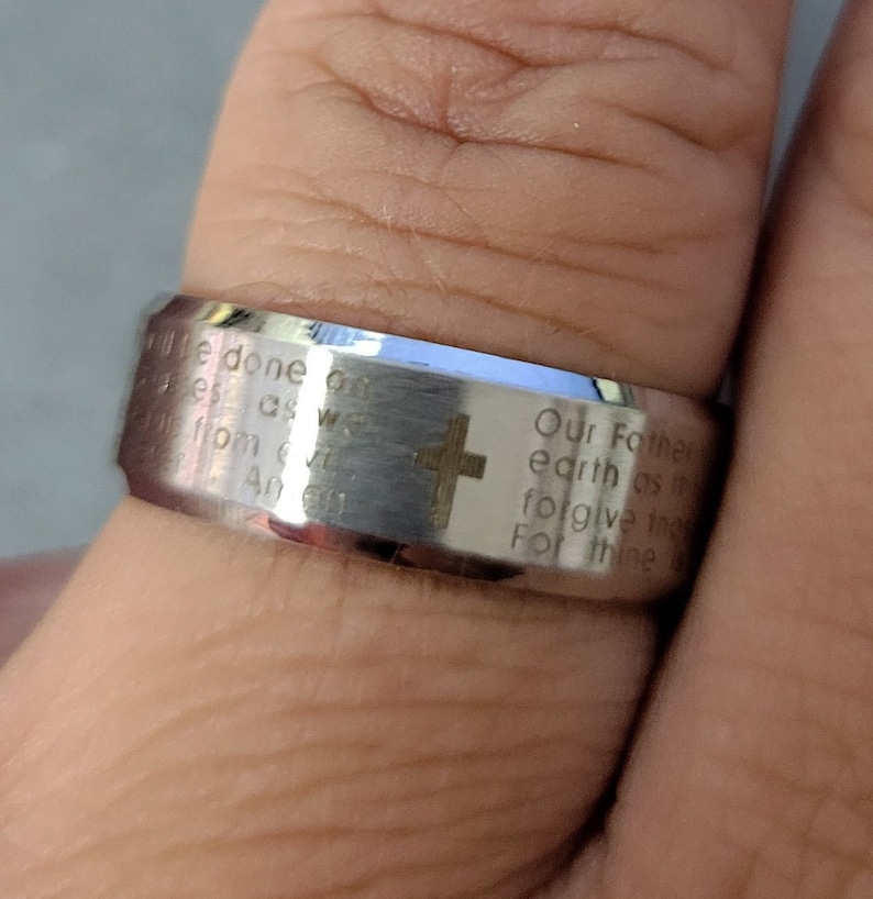 Lord's Prayer Christian Cross Ring Religious Promise - Etsy