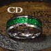Personalized Men's Green Emerald Galaxy Tungsten Promise Ring Band ...