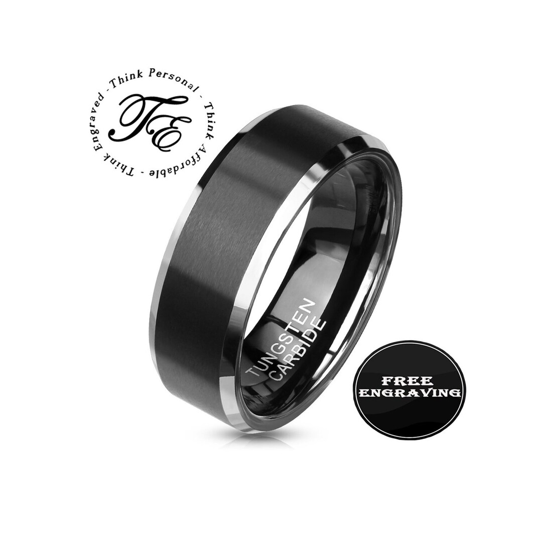 Personalized Men's Traditional Tungsten Promise Ring - Engraved Promise ...