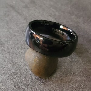 Engraved Men's Black Tungsten Promise Ring or Wedding Ring ...