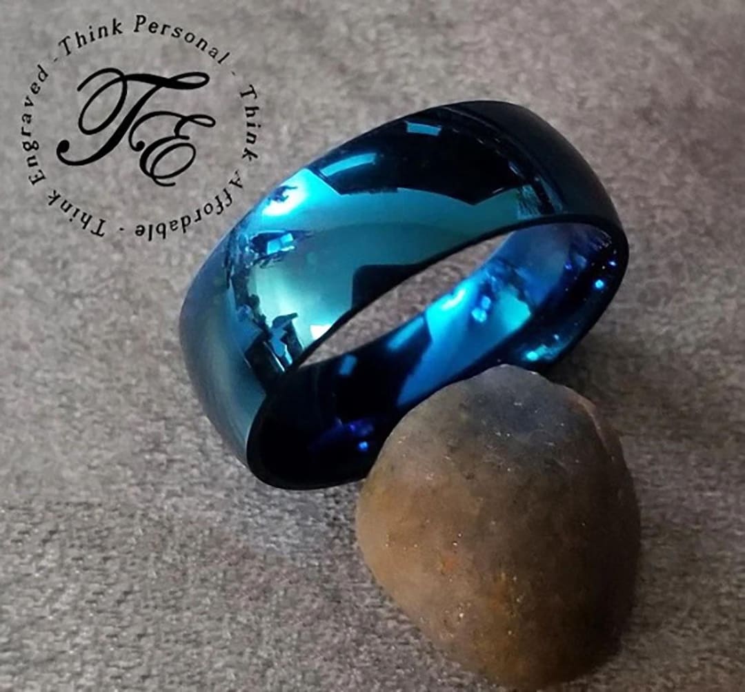 Men's Blue Promise Ring or Wedding Ring - Etsy