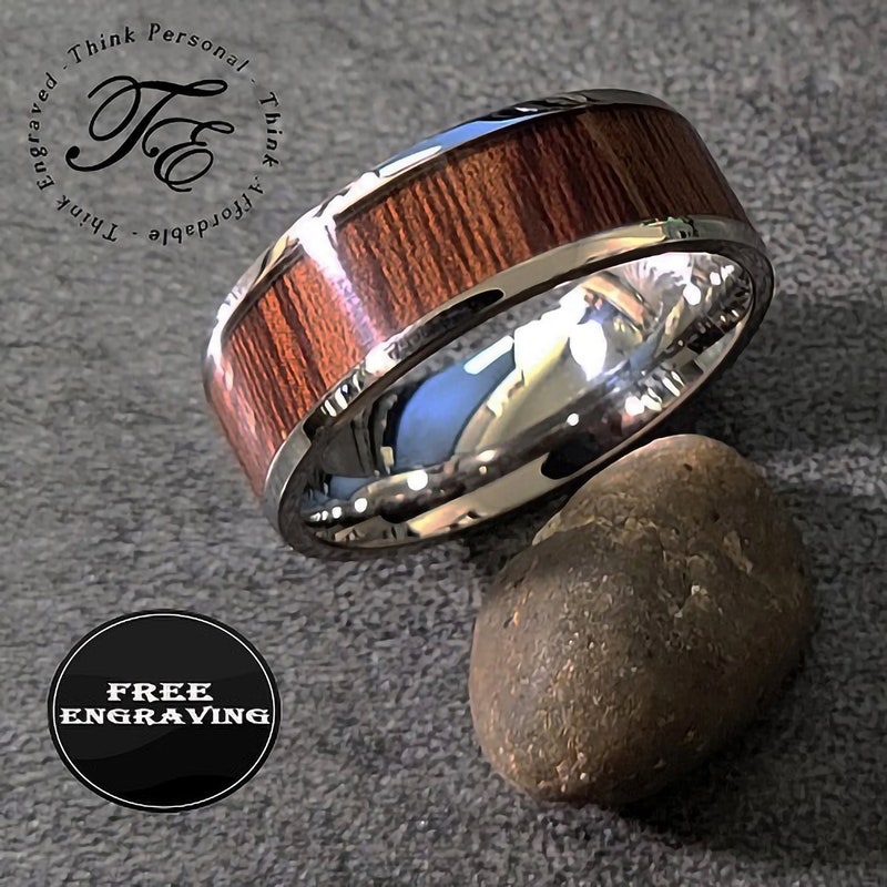Titanium Wood Ring - Etsy