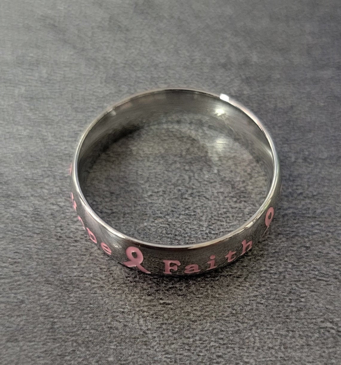 Personalized Breast Cancer Awareness Ring Engraved Cancer - Etsy
