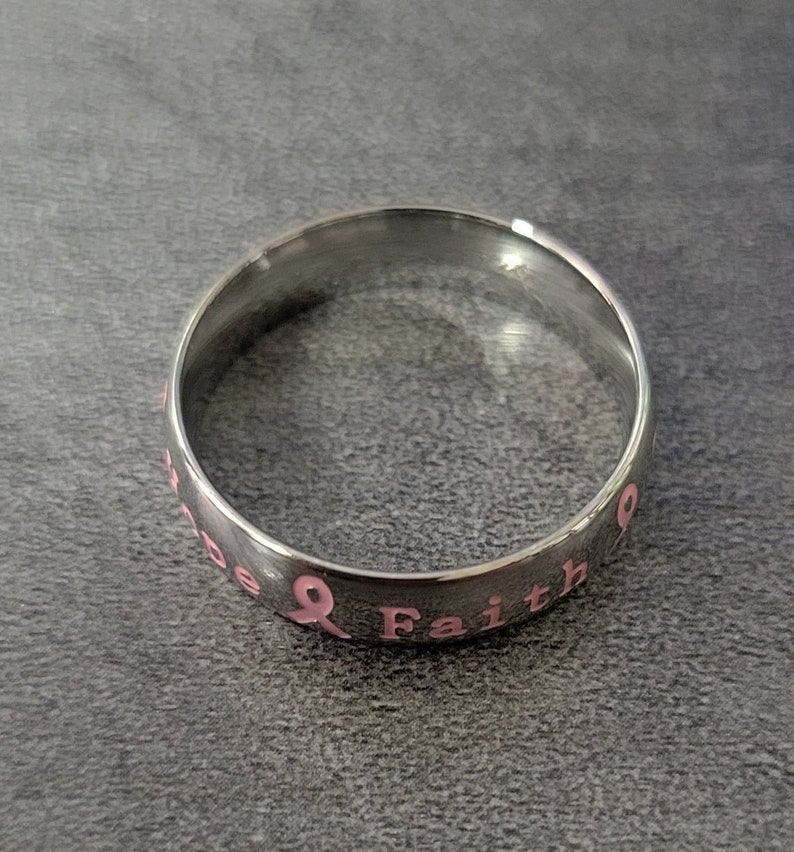 Personalized Breast Cancer Awareness Ring Engraved Cancer - Etsy