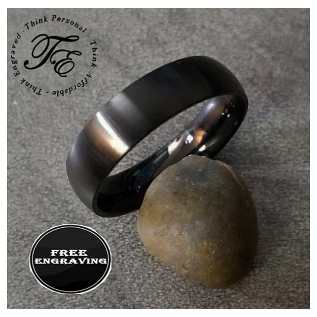 Personalized Engraved Men's Matte Black Promise Ring - Engraved ...