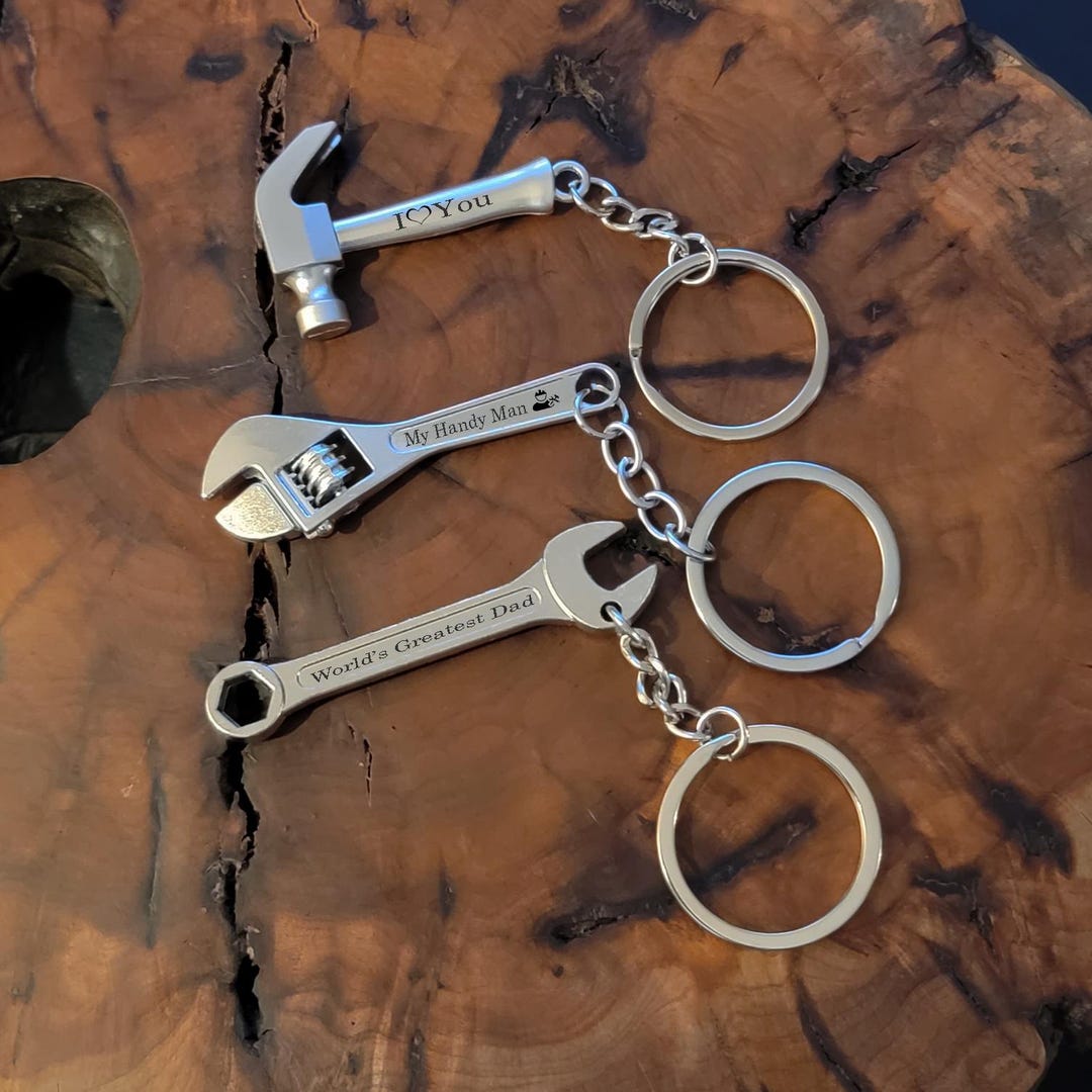 Engraved Tool Box Wrench , Crescent Wrench or Hammer Key Chain - Etsy