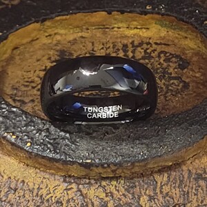Engraved Men's Black Tungsten Promise Ring or Wedding Ring ...