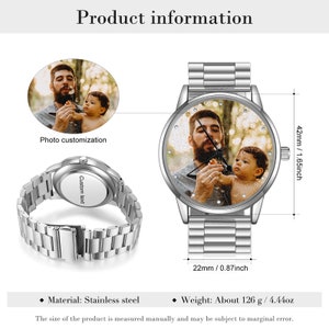 Personalized Photo Watch and Custom Engraved Message Silver Watch for ...