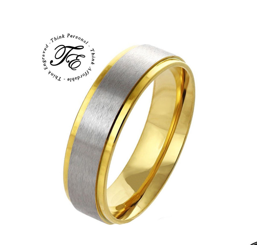 Men's Gold and Silver Promise Ring - Two Tone Promise Ring for Guys - Etsy