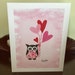 Owl Valentine Card / Owl Art Card / Bird Valentines Day Card ...
