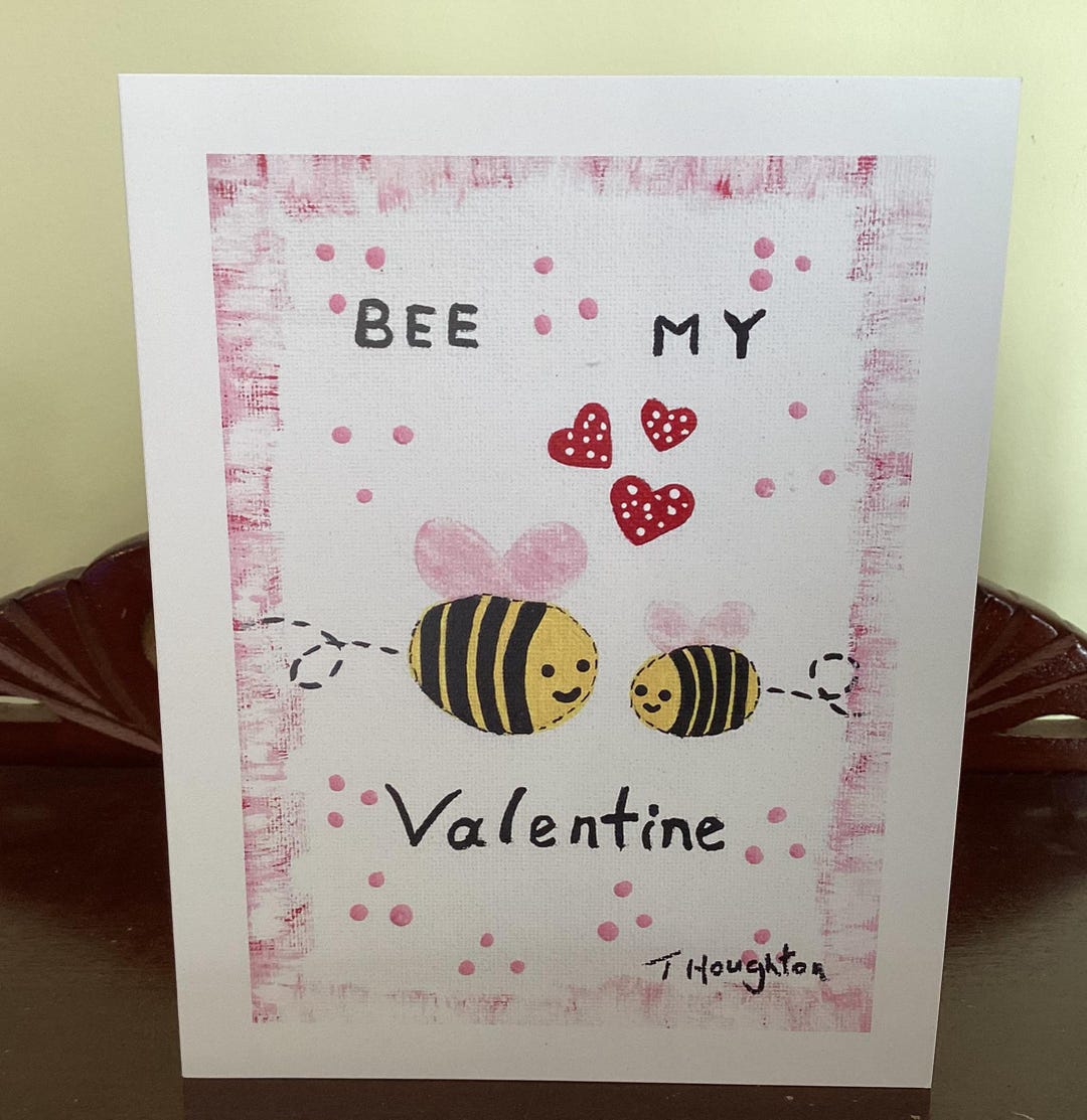 Bee Valentines Day Card / Happy Valentines Day / Bee My Valentine Card ...