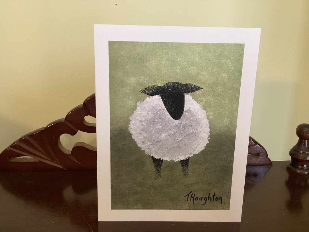 Sheep Greeting Card / Sheep Art Card / Farm Animal Card / Easter Card ...