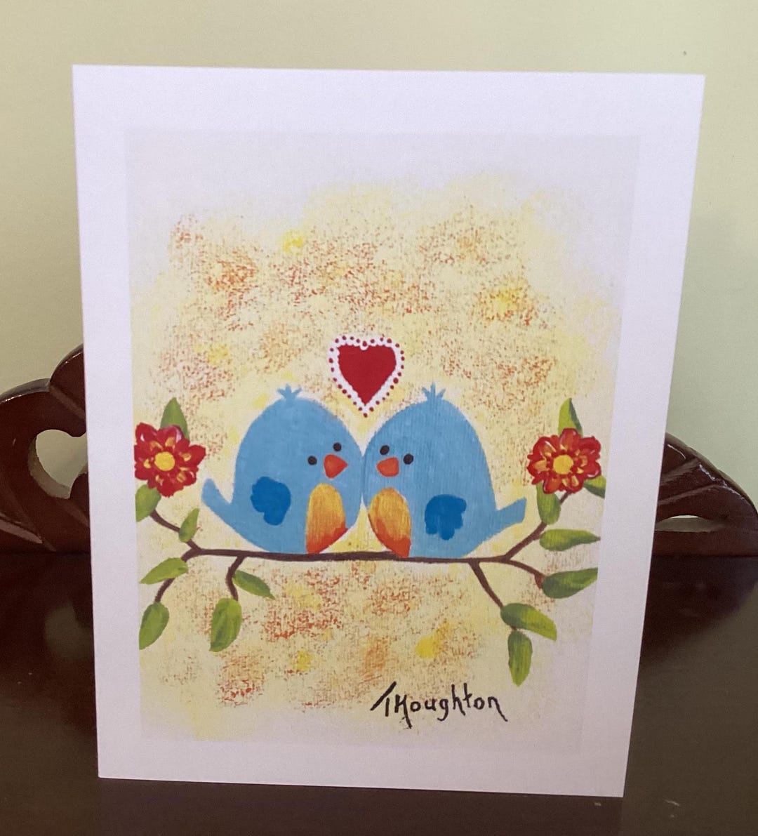 Love Birds Valentine Card / Happy Valentines Day Card / Love You Card ...