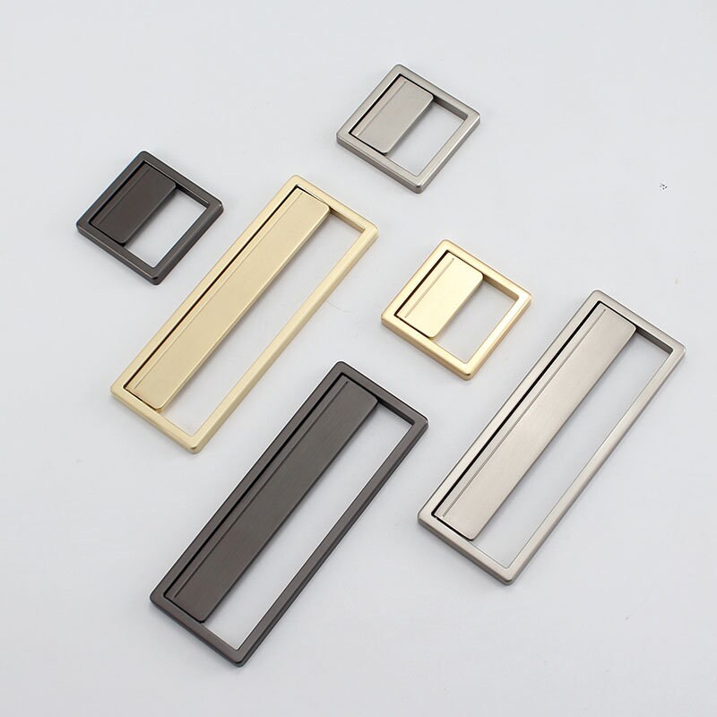Simple Rectangle Flat Drawer Pulls, Black Gray Gold White Dresser Pull ...