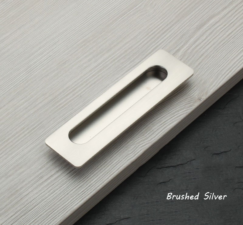 Classic Sliding Door Handle Cupboard Cabinet Pulls Black Invisible ...