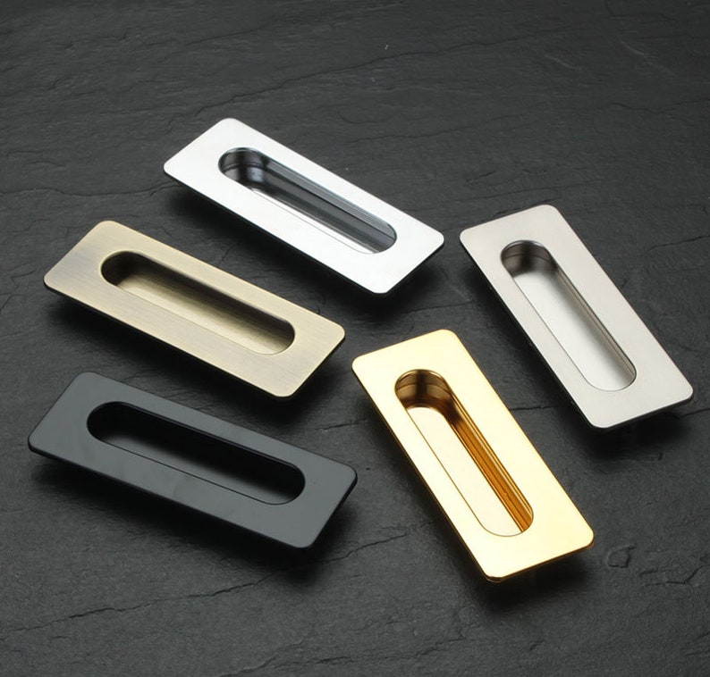Classic Sliding Door Handle Cupboard Cabinet Pulls Black Invisible Handle Dresser Drawer ...