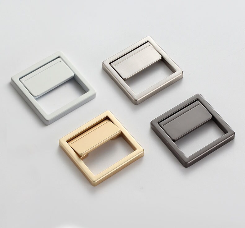 Simple Rectangle Flat Drawer Pulls, Black Gray Gold White Dresser Pull ...