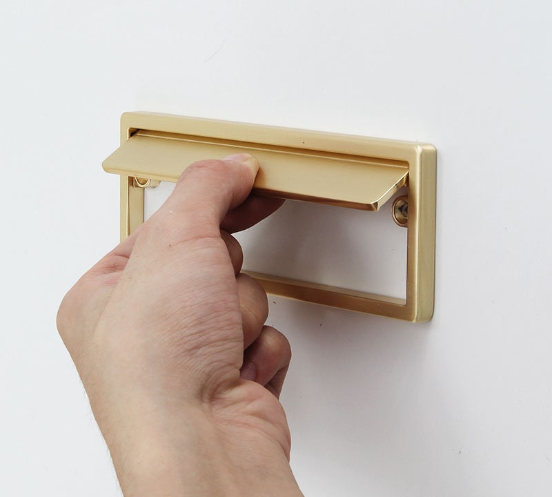 Simple Rectangle Flat Drawer Pulls, Black Gray Gold White Dresser Pull ...