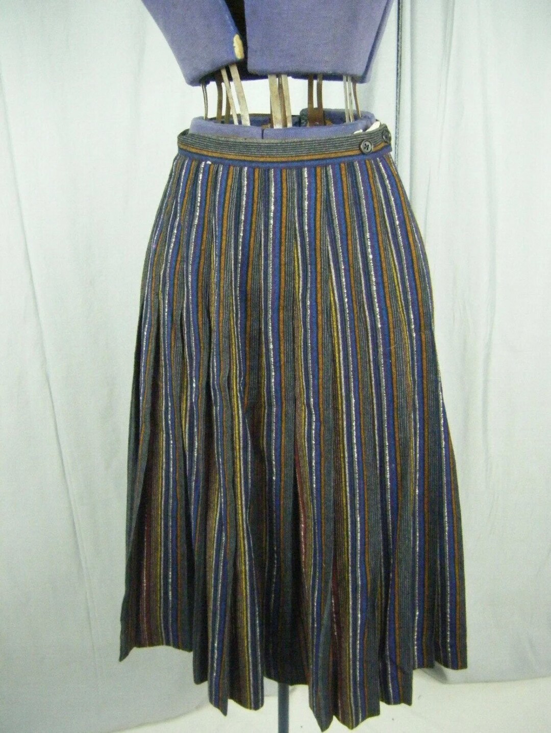 Vintage Reversible Wool Blend Pleated Skirt - Etsy