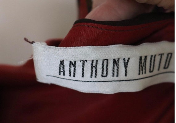 Vintage 1970'S Anthony Muto Brown Tiered Chiffon Gown - Gem