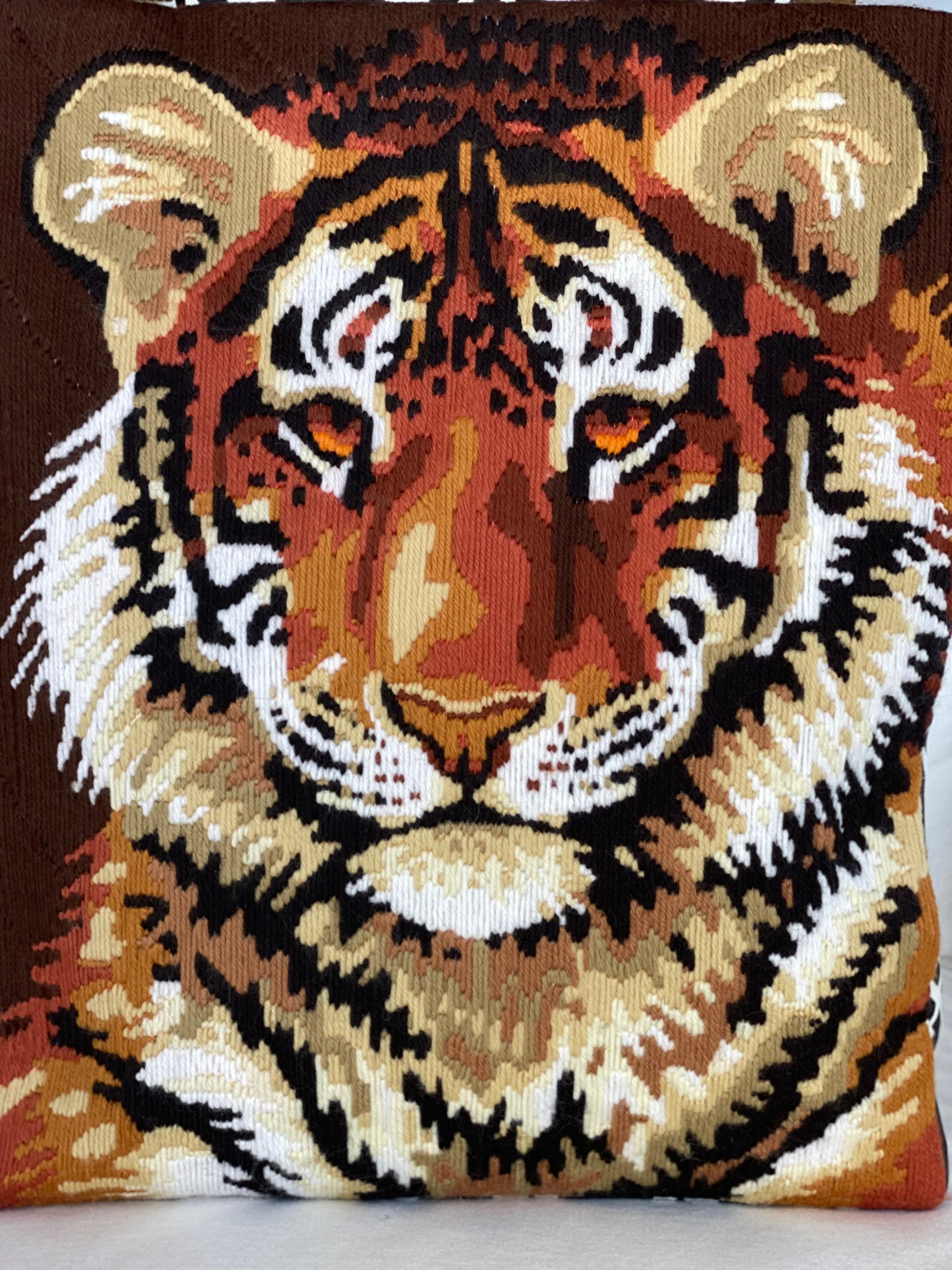 Handmade Longpoint Needlepoint Tiger Big Cat Tote Bag Jungle - Etsy Italia