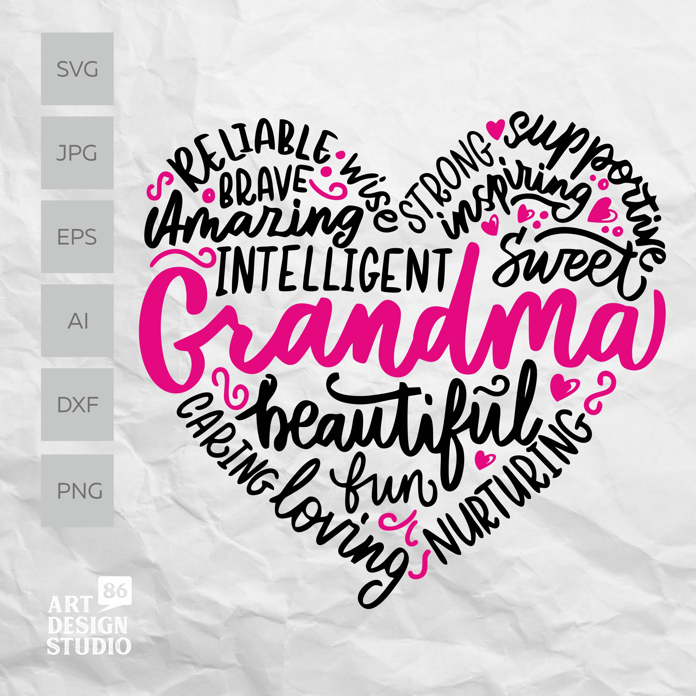 Grandma Svg Cut File For Cricut Silhouette Cameo Grandma Etsy